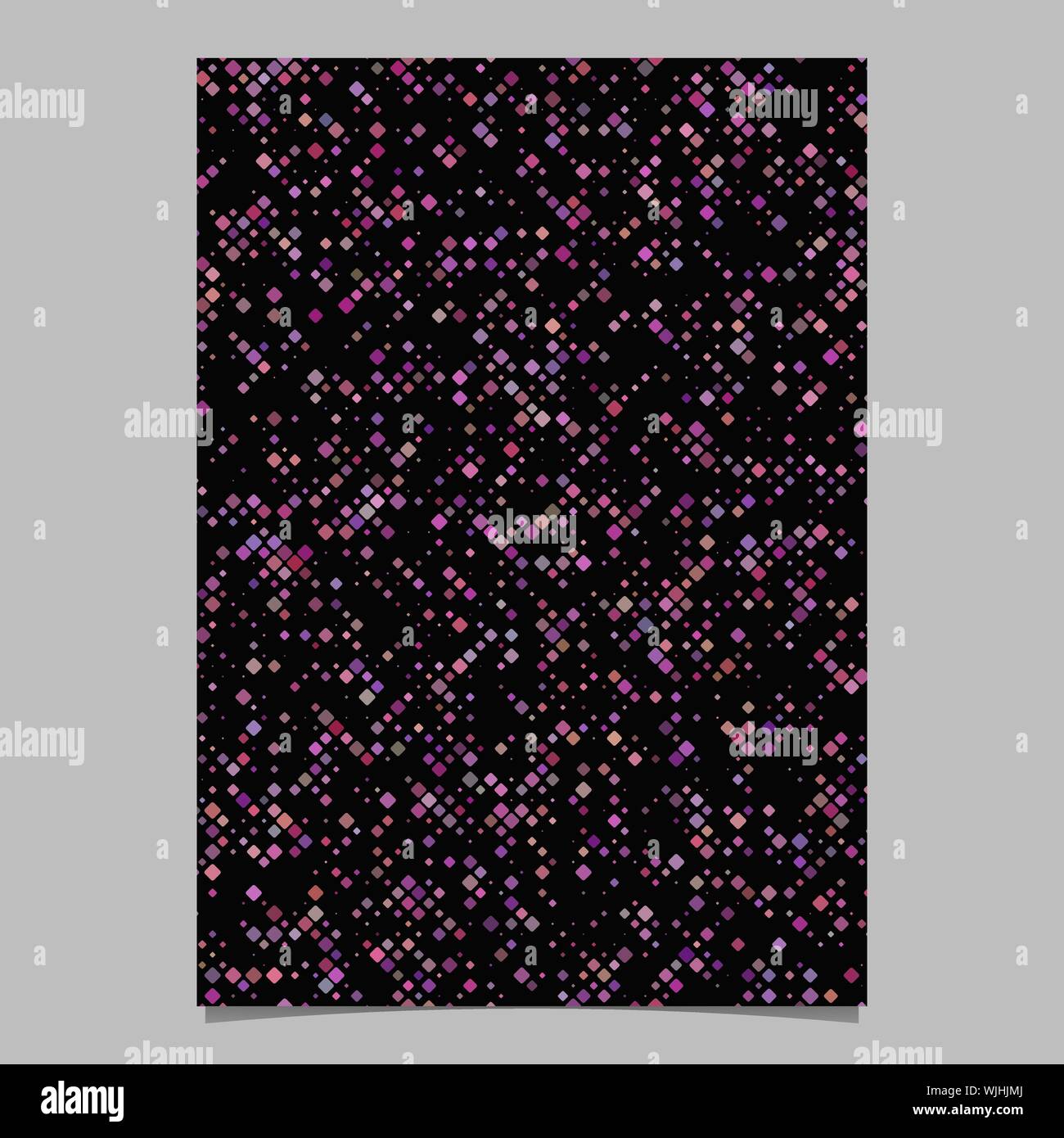 Purple Abstract Geometrical Diagonal Rounded Square Mosaic Pattern Flyer Background Template