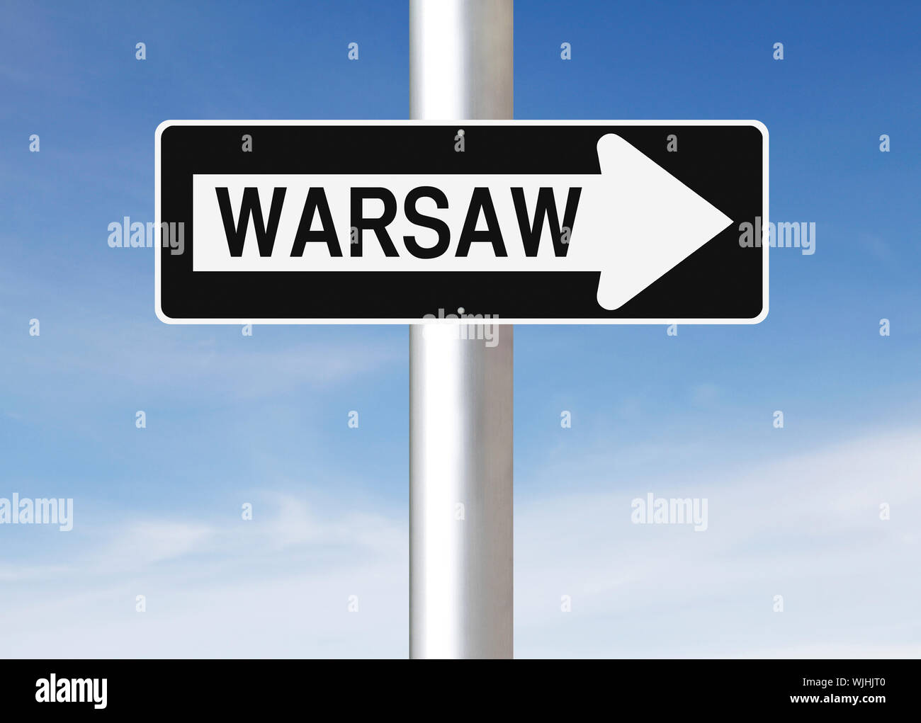 Warsaw sign road hi-res stock photography and images - Alamy