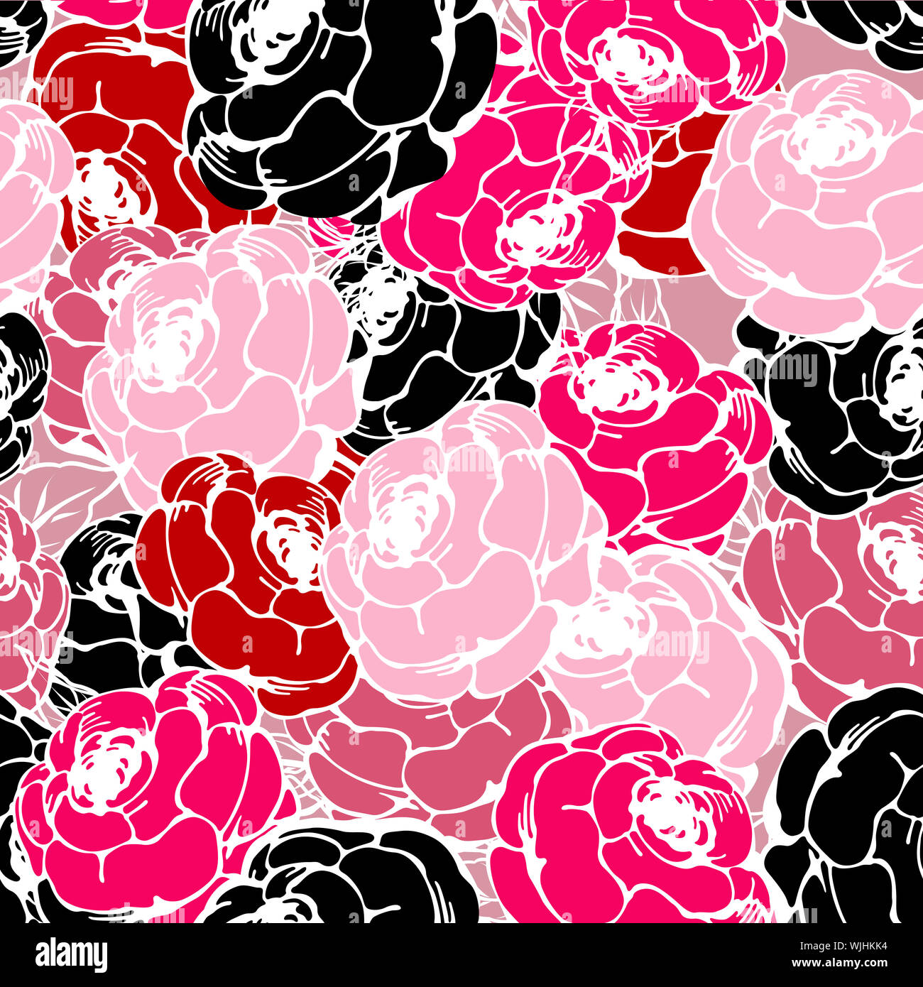 Pink roses pattern Stock Photo - Alamy