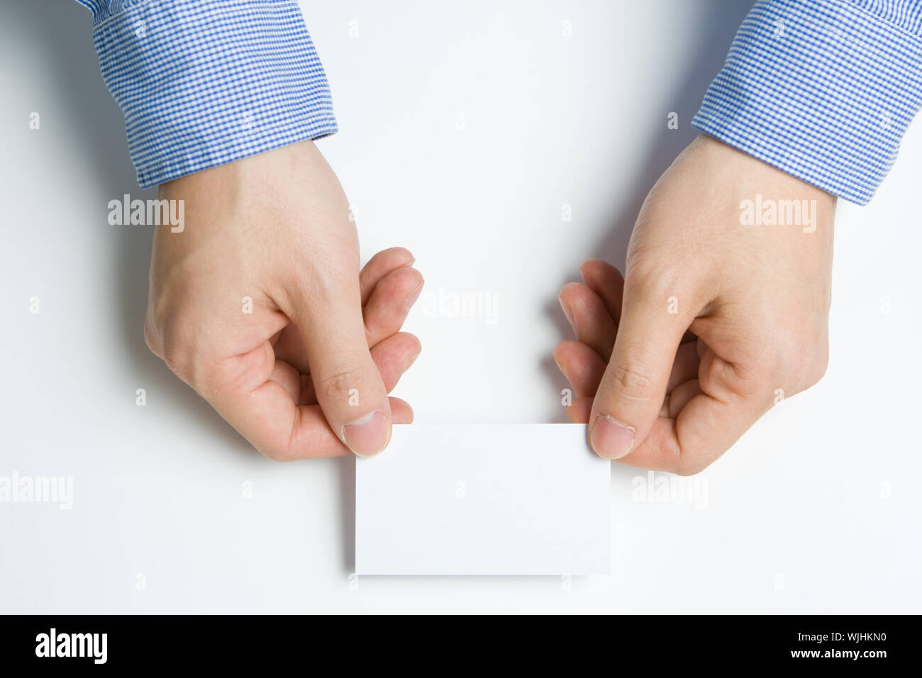 Man or person presenting a business card to introduce himself Stock ...