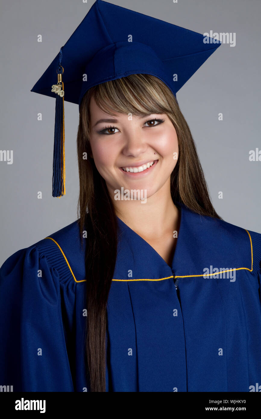 Beautiful smiling high school graduate Stock Photo - Alamy