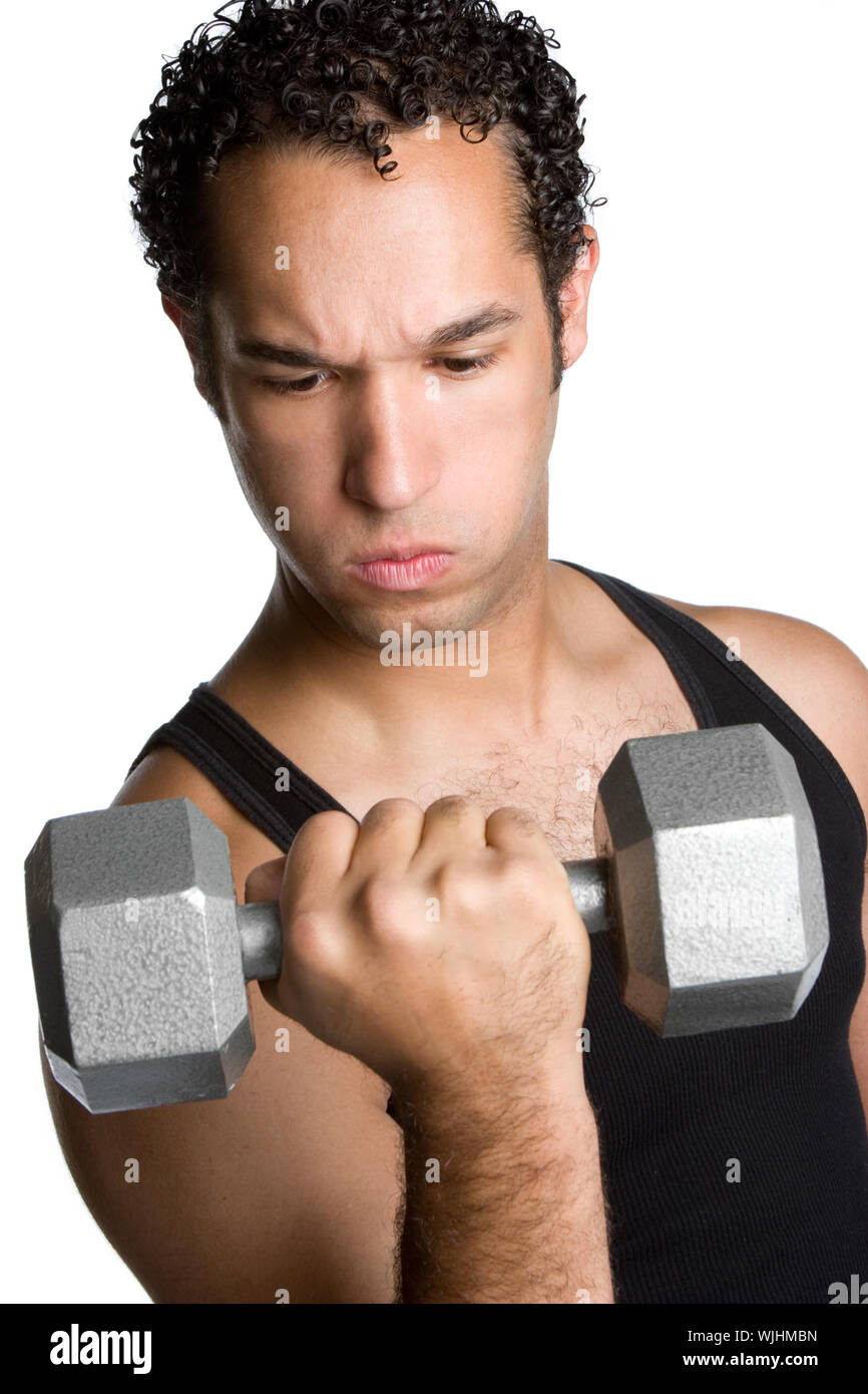 Fitness man lifting weights Stock Photo - Alamy