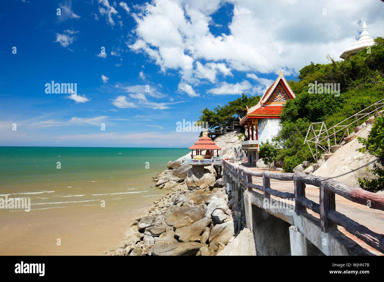 Beautiful temple complex and beach in Khao Tao near Hua Hin, Thailand ...