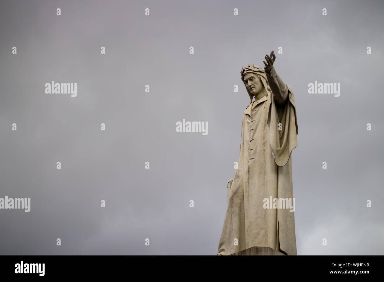 Dante and clouds in Naples, bad weather Stock Photo - Alamy