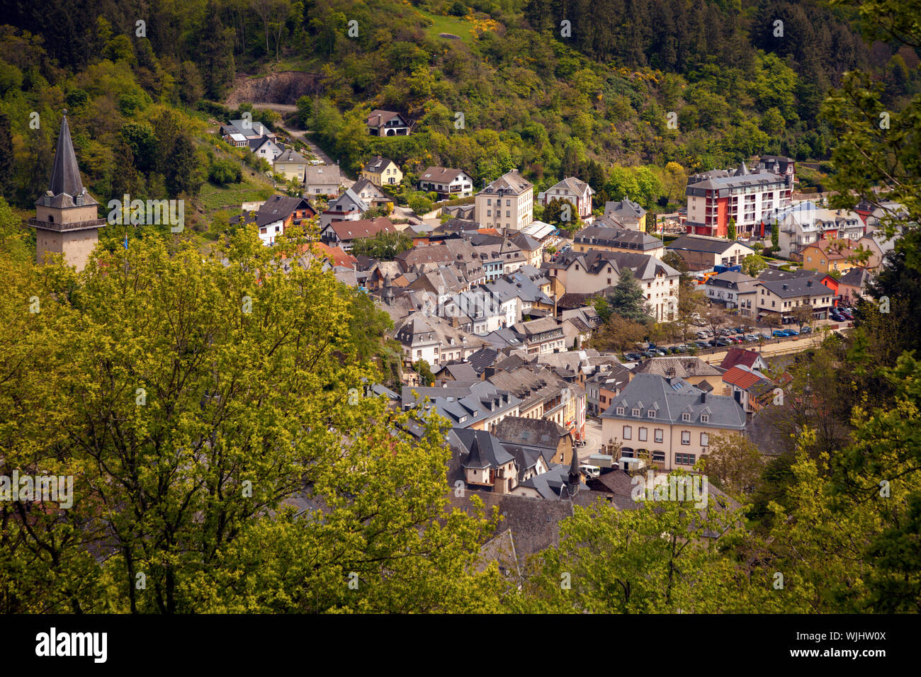 Vianden panorama. Vianden, Oesling, Luxembourg Stock Photo - Alamy
