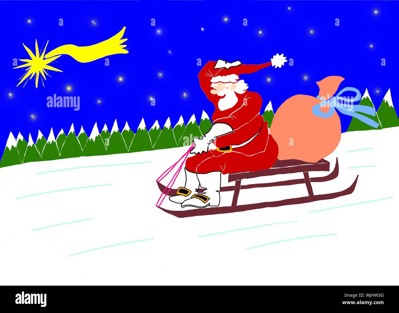 Cartoon running santa hi-res stock photography and images - Alamy