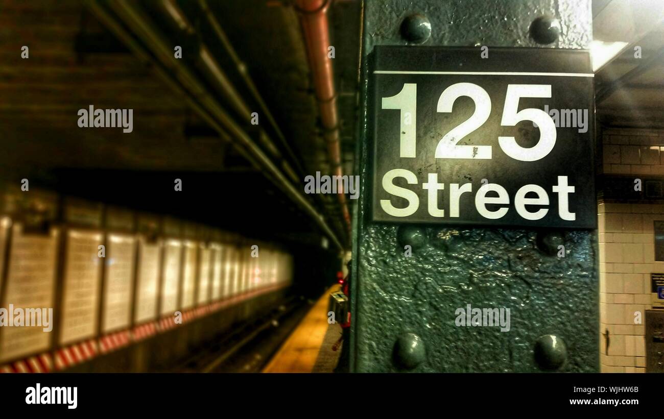 Street Name Sign At Subway Station Stock Photo - Alamy