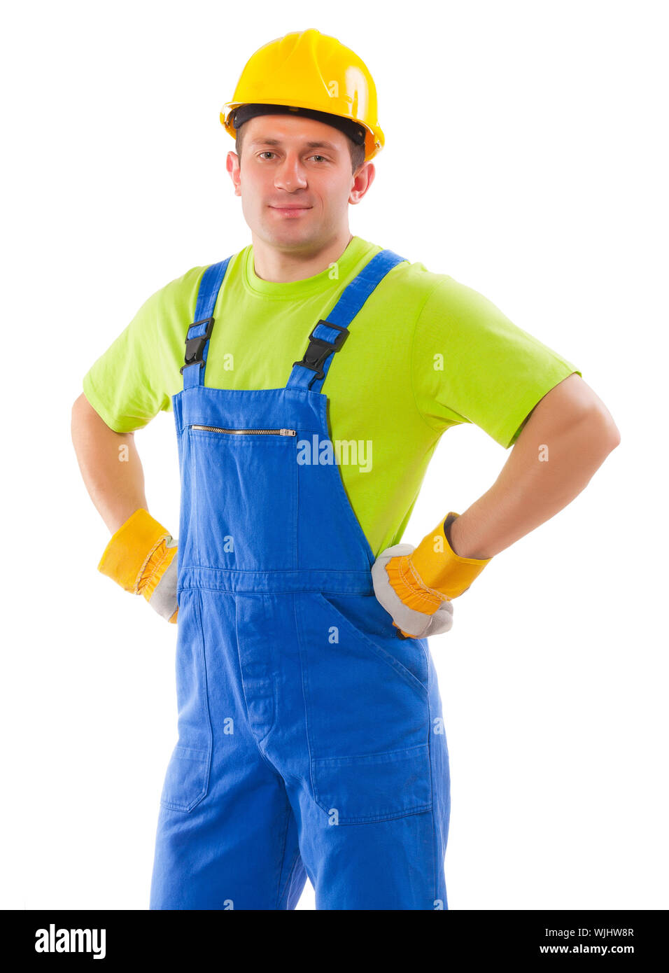 a men wearing working clothes isolated on white background Stock Photo ...