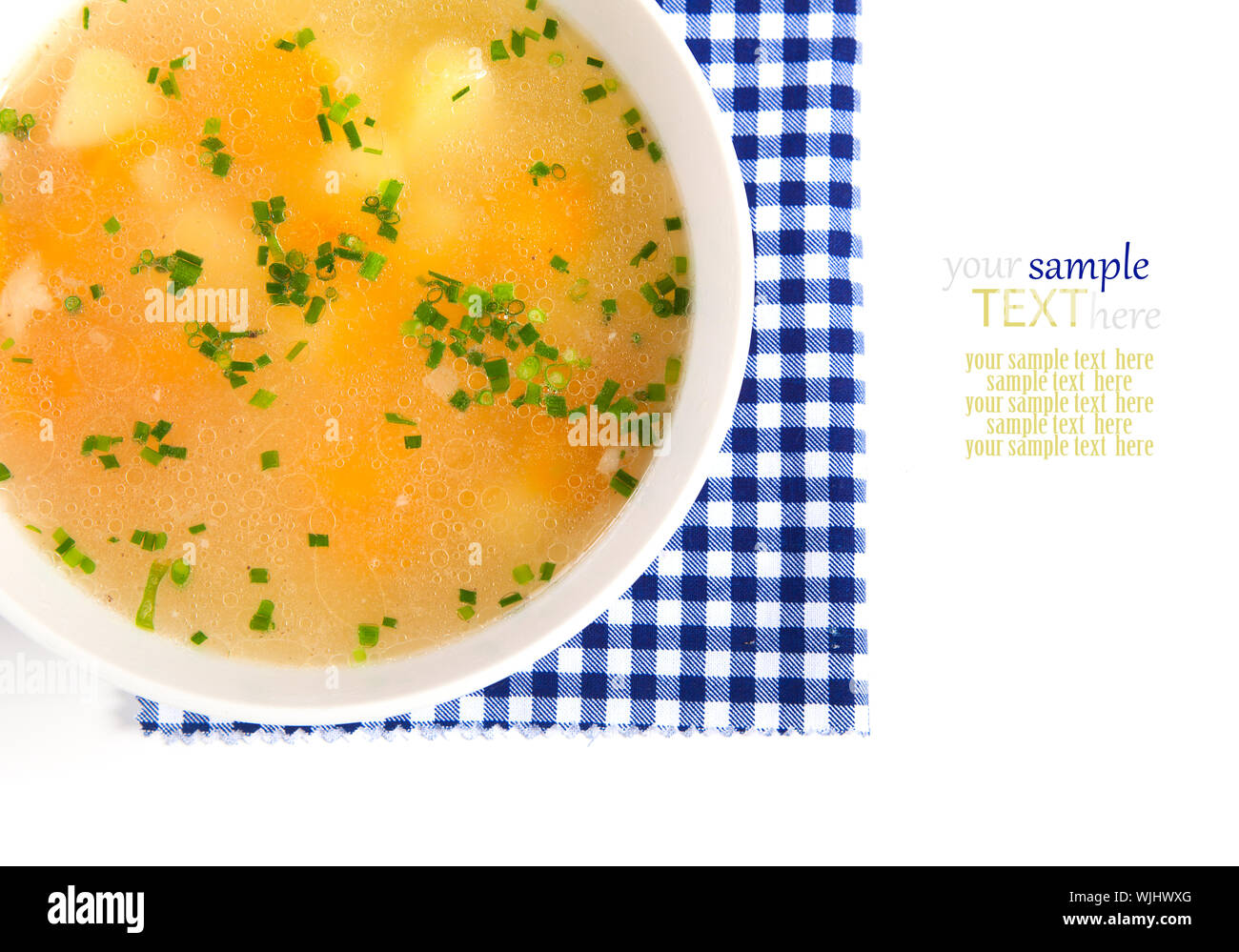 Vegetable soup on a white background Stock Photo - Alamy
