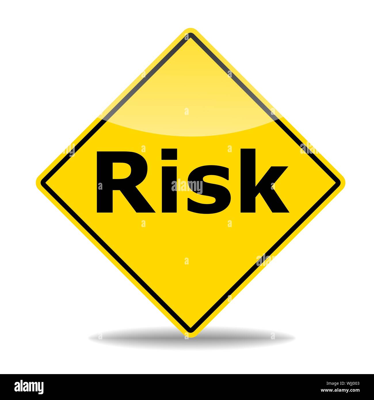 risk management concept with road sign isolated on white background ...