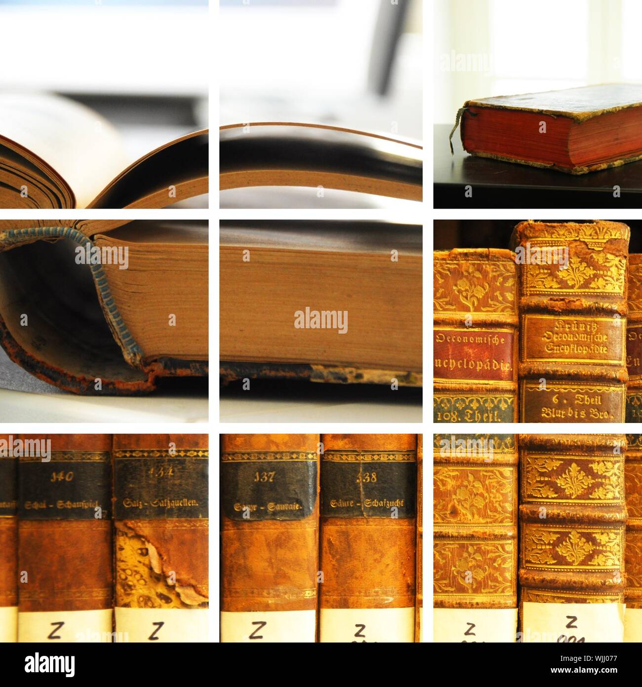 library collage with books showing education concept Stock Photo - Alamy