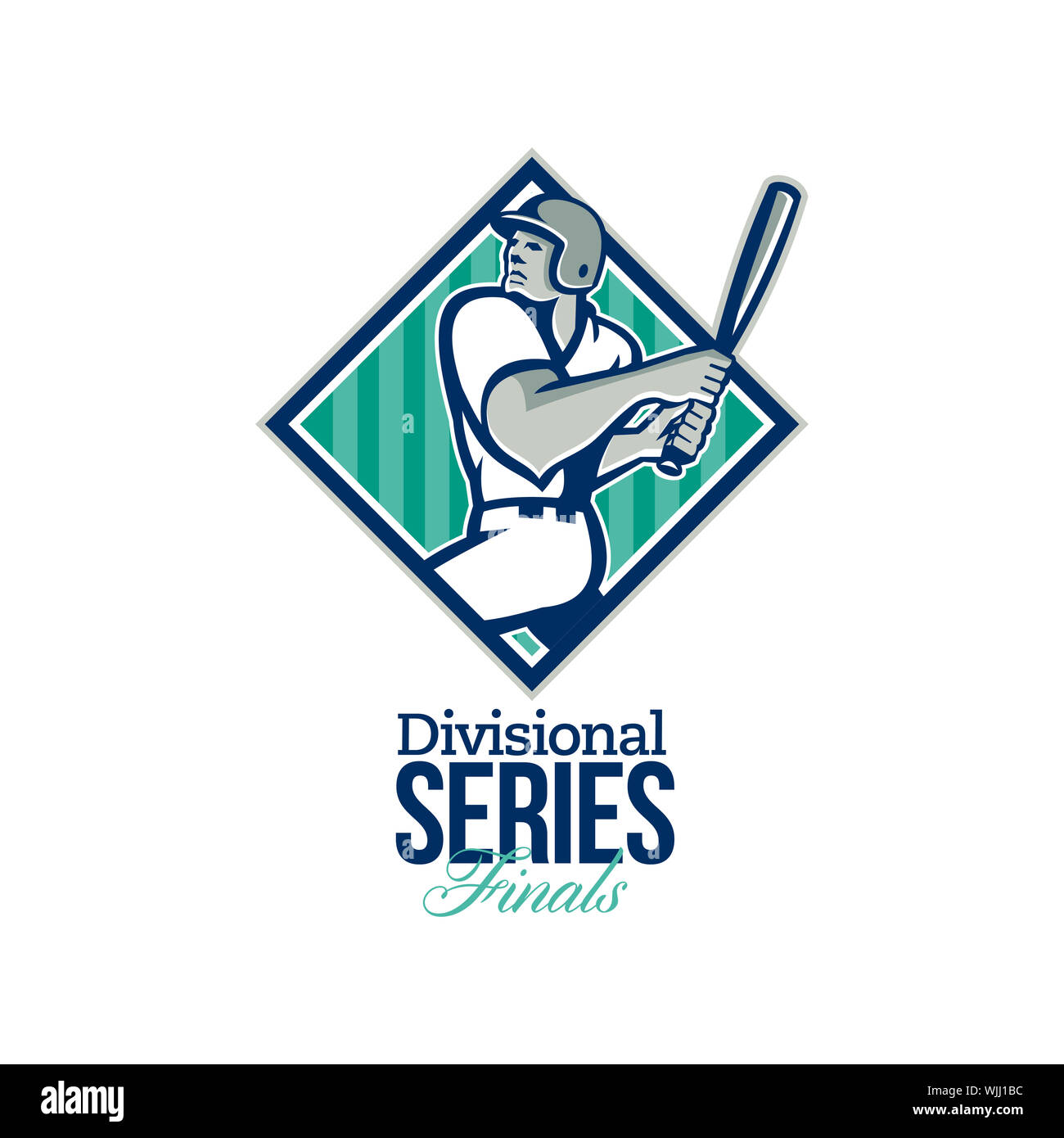 Illustration of a american baseball player batter hitter batting set ...