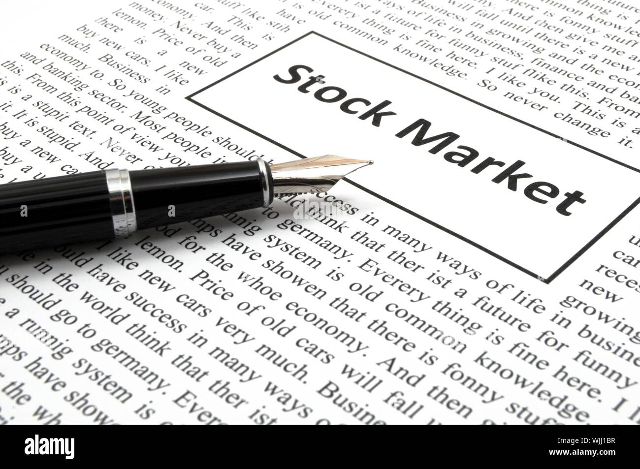stock market concept with newspaper showing business and finance Stock ...