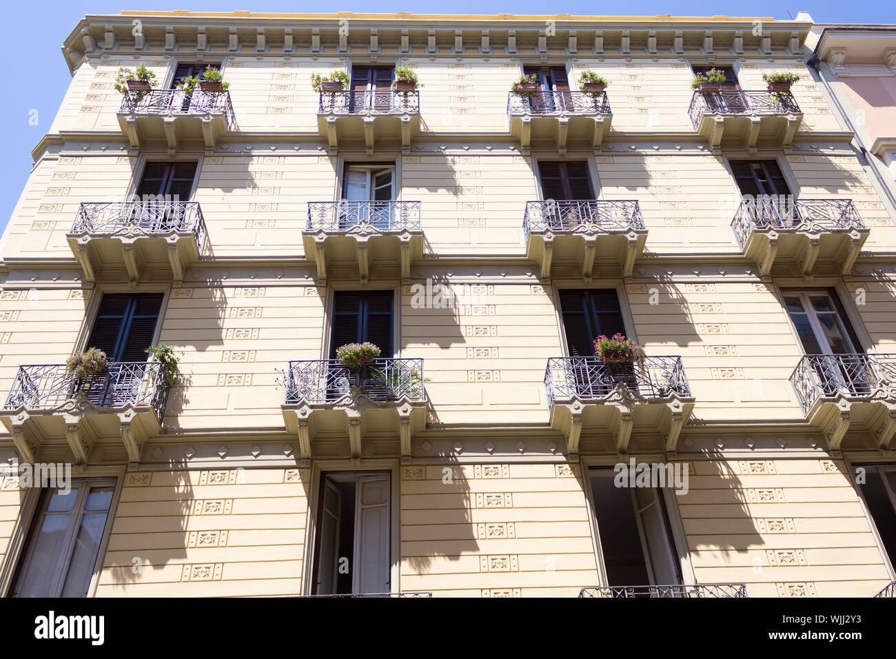 BARI, ITALY - July 11, 2018. Typical Italian residential architecture ...