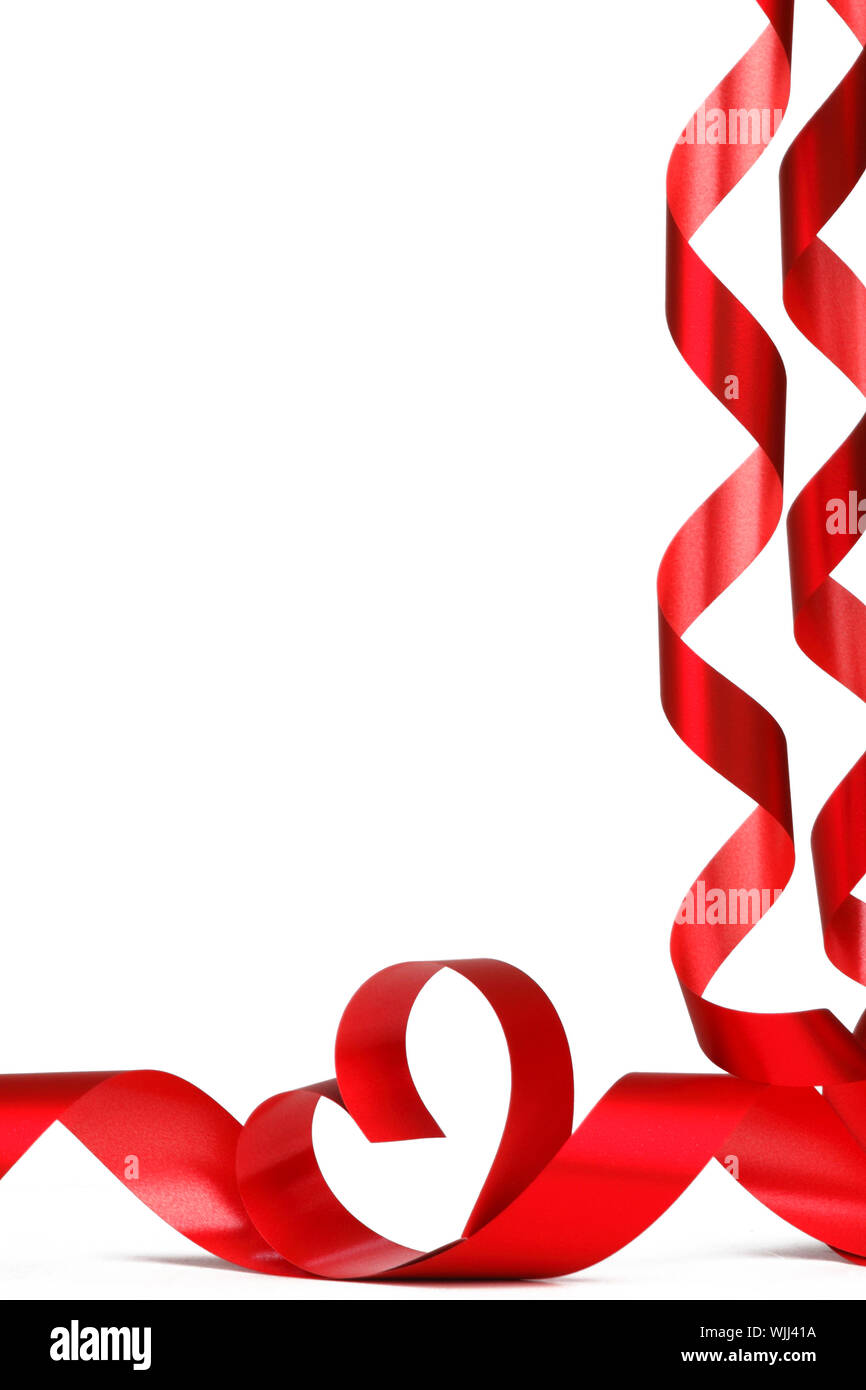 Ribbons shaped as hearts on white, valentines day concept Stock Photo ...