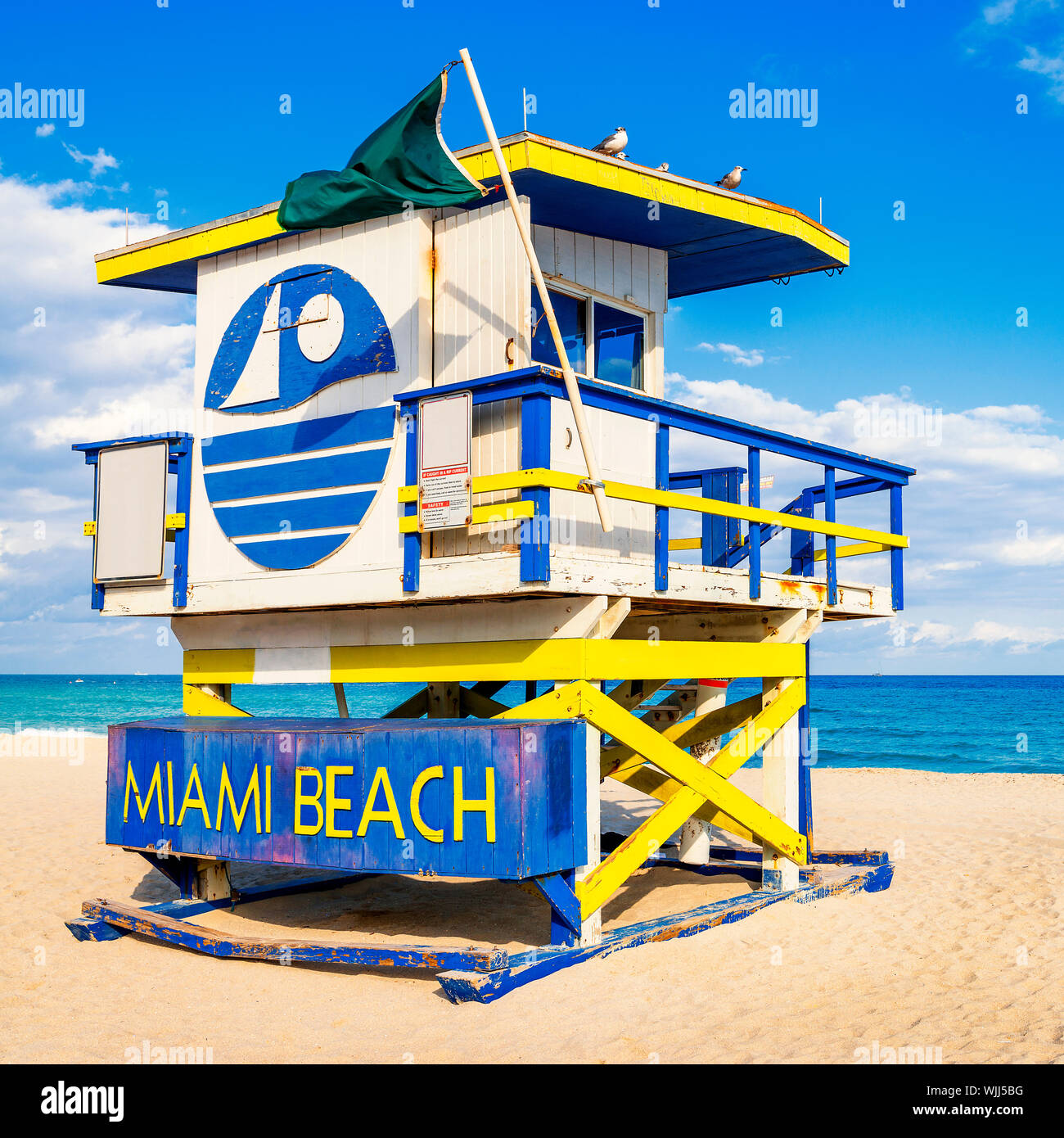 Colorful Lifeguard Tower in South Beach, Miami Beach, Florida, USA ...
