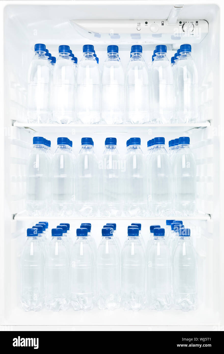 Fridge full bottles water hi-res stock photography and images - Alamy