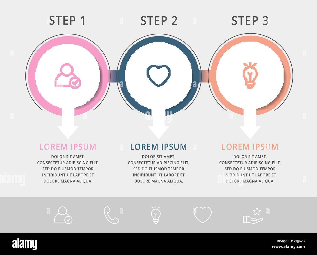 Modern vector infographic flat template circles for three label ...