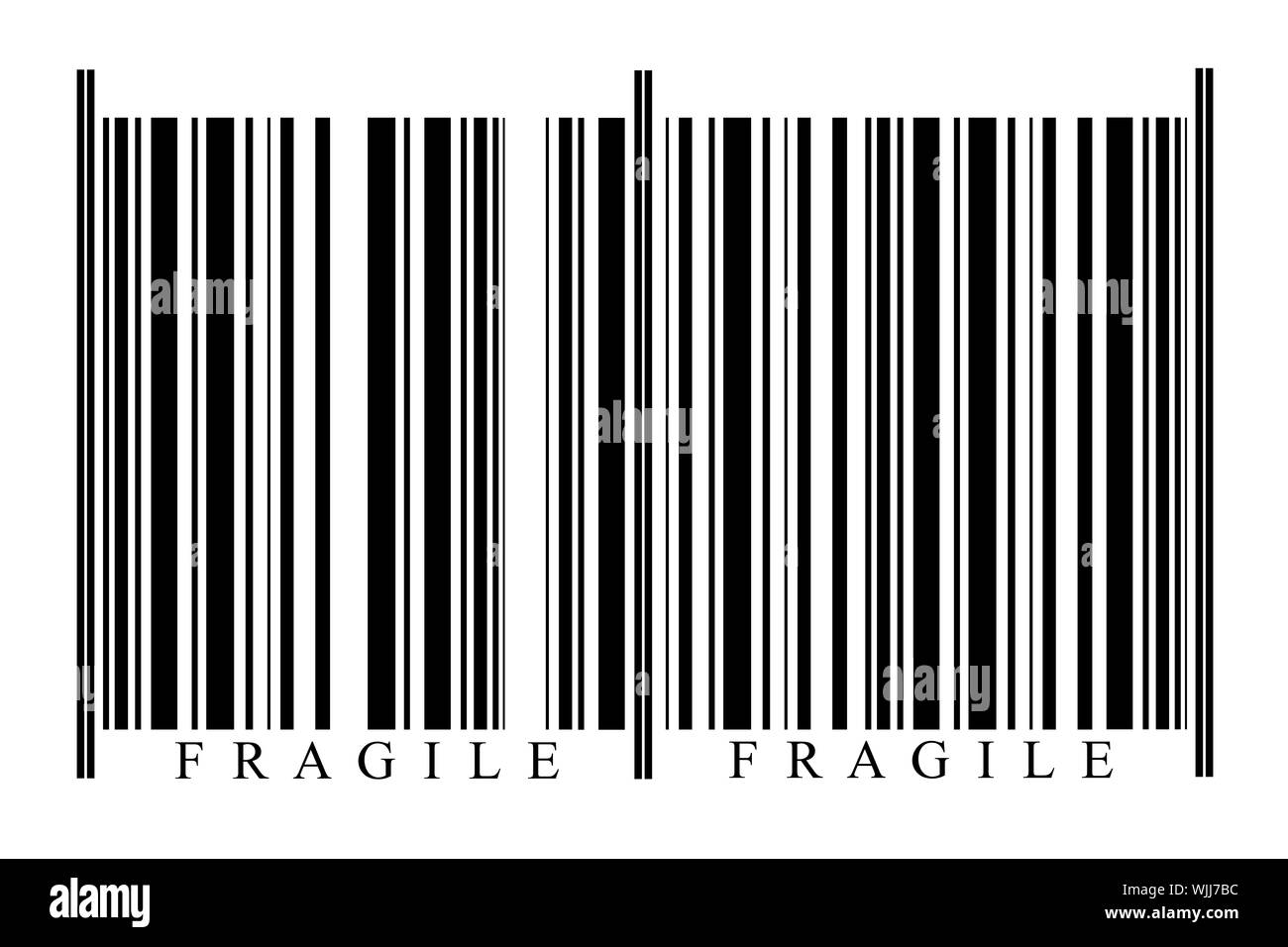 Fragile Barcode on white background Stock Photo - Alamy