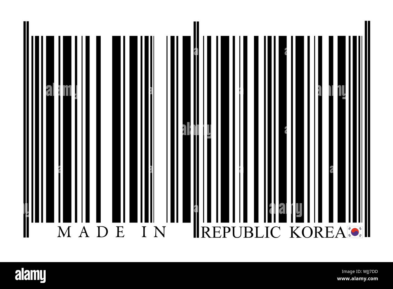 Republic of Korea Barcode on white background Stock Photo - Alamy