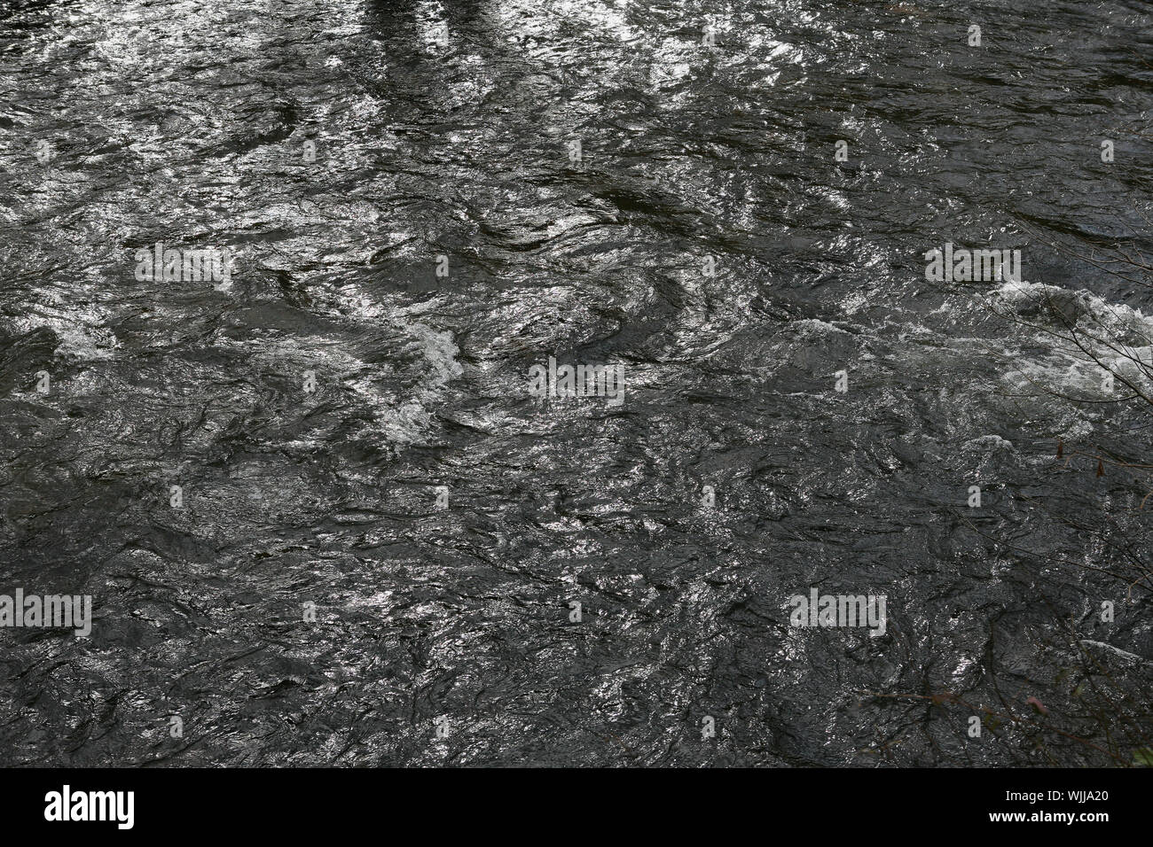 The River Teign near Steps Bridge, Devon,UK: close-up of swirling ...