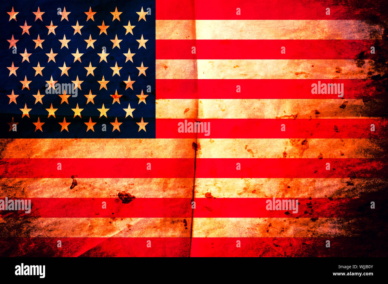 Old creased paper with American flag as the background Stock Photo - Alamy