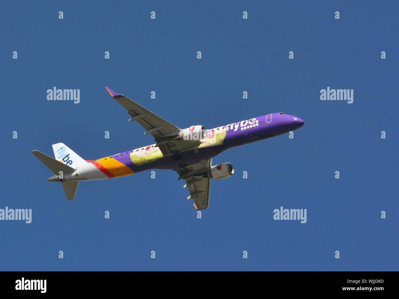 Flybe - Embraer ERJ-195LR airplane Stock Photo - Alamy