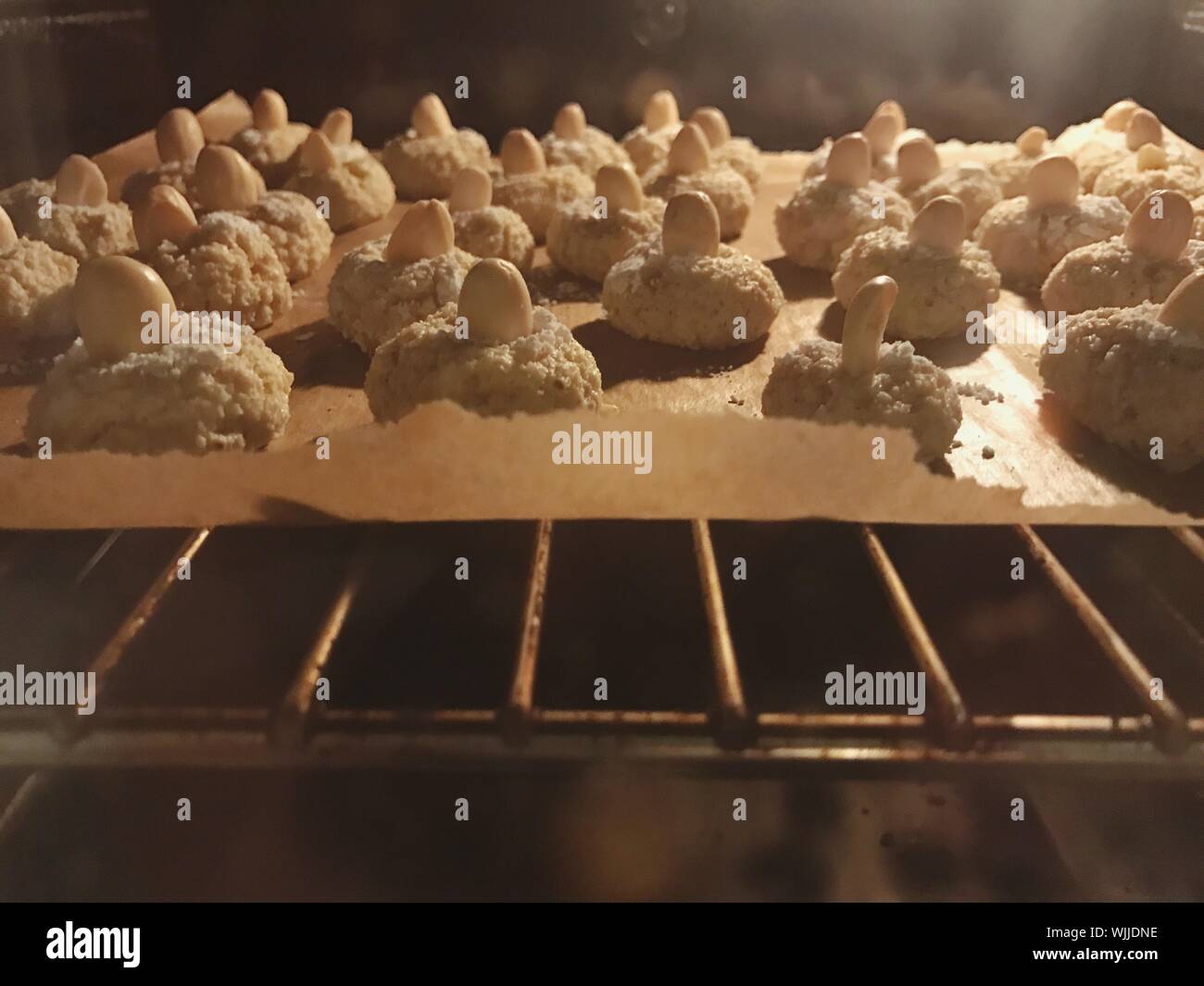 Cookies Baking In Oven Stock Photo - Alamy