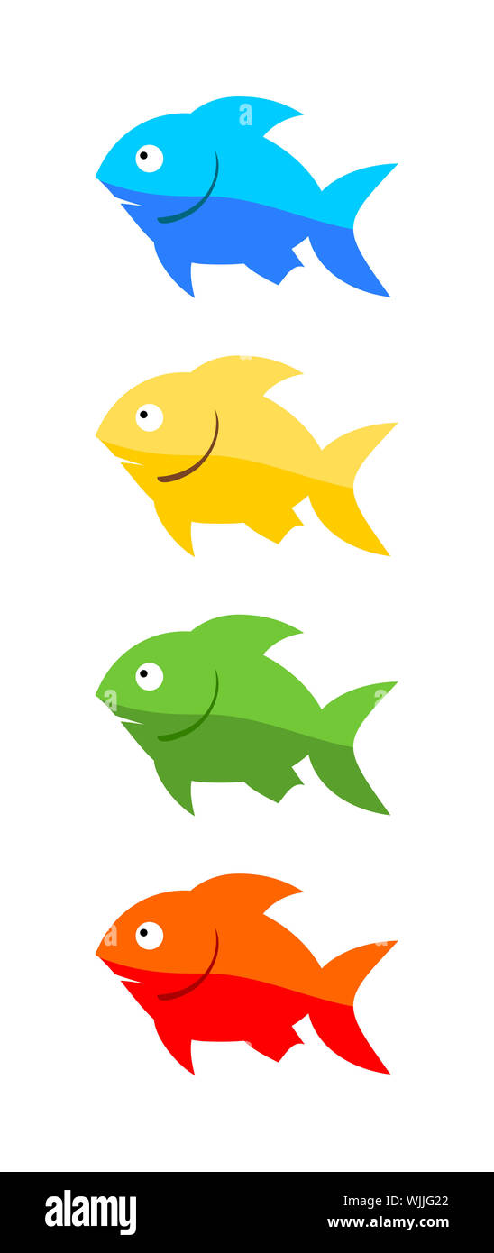 An image of four different colored fish Stock Photo - Alamy