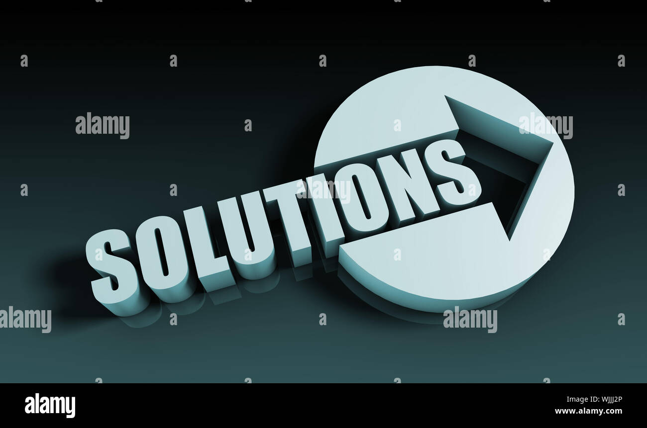 Solutions Concept With an Arrow Going Upwards 3D Stock Photo - Alamy