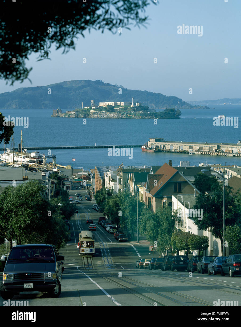 Hill-top view of Alcatraz, San Francisco, California Stock Photo - Alamy