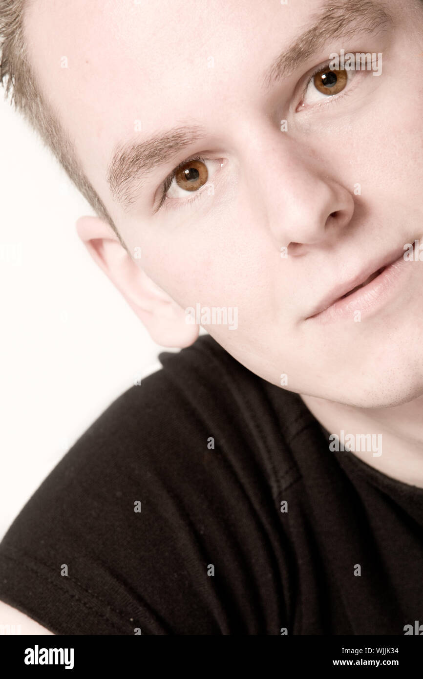 boys portrait in the studio framed in a upstanding rectangle Stock ...