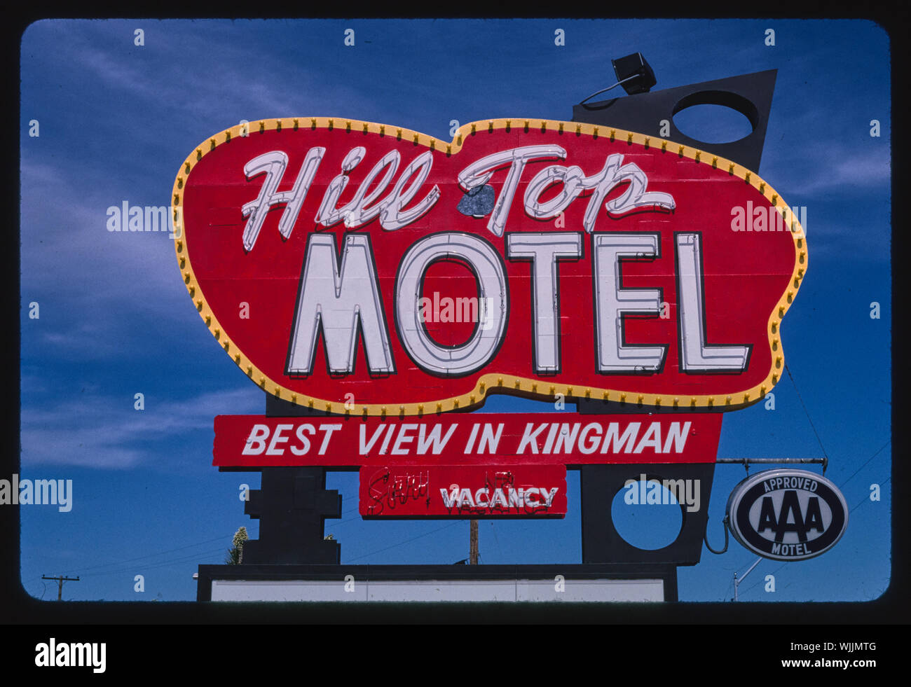 Hilltop Motel sign, Route 66, Kingman, Arizona Stock Photo - Alamy
