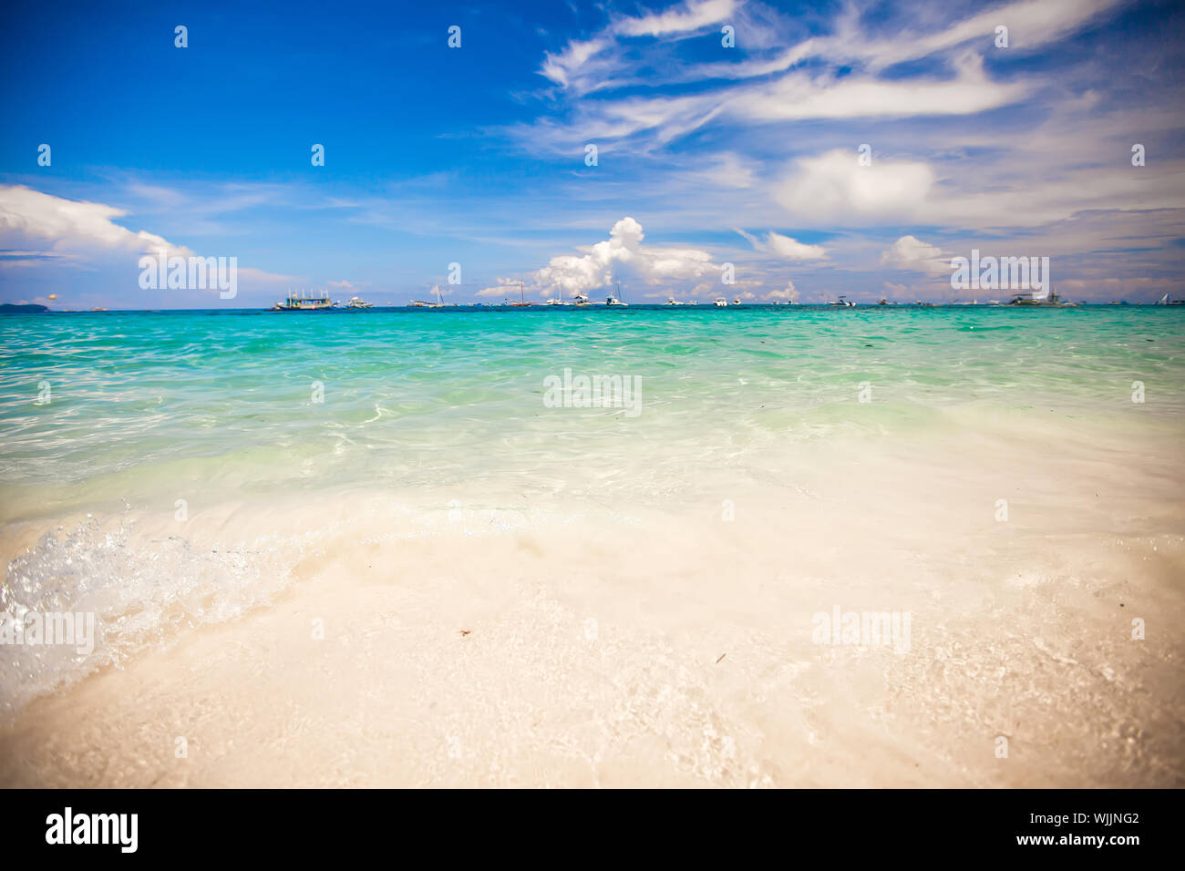 Perfect tropical beach with turquoise water and white sand Stock Photo ...