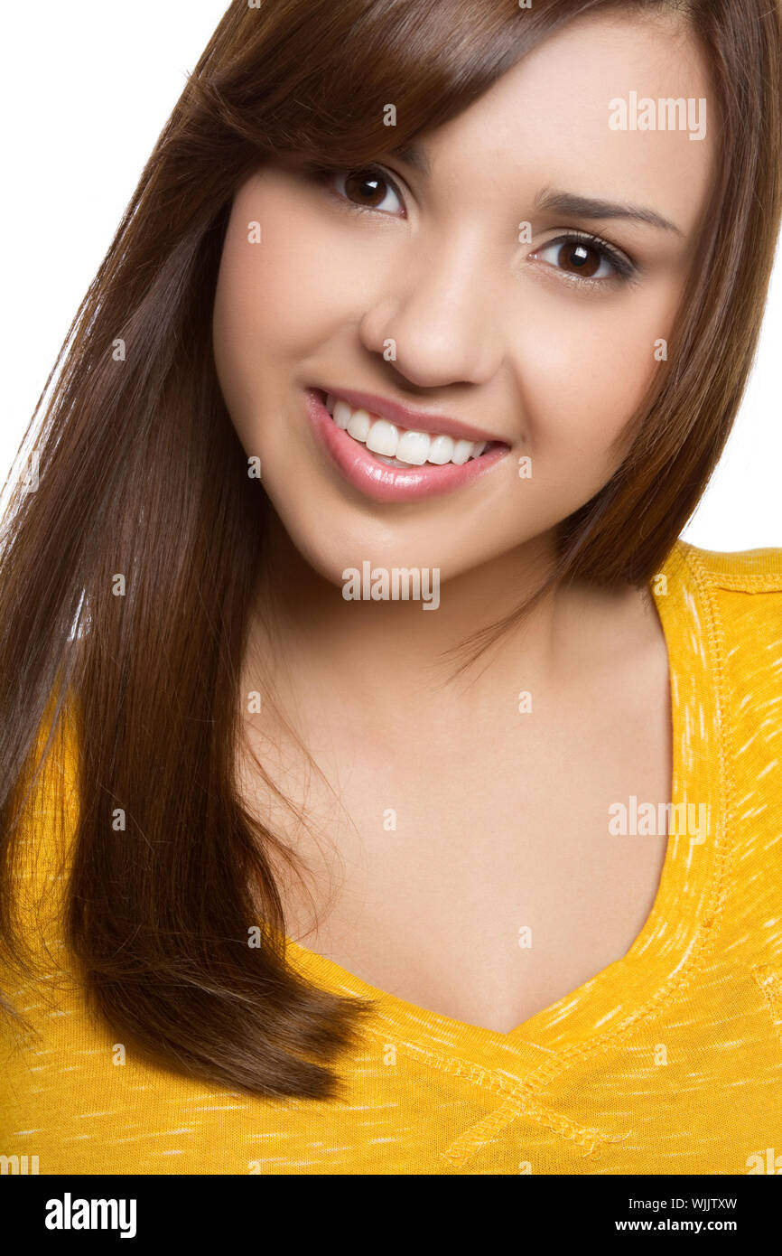 Beautiful young hispanic girl smiling Stock Photo - Alamy