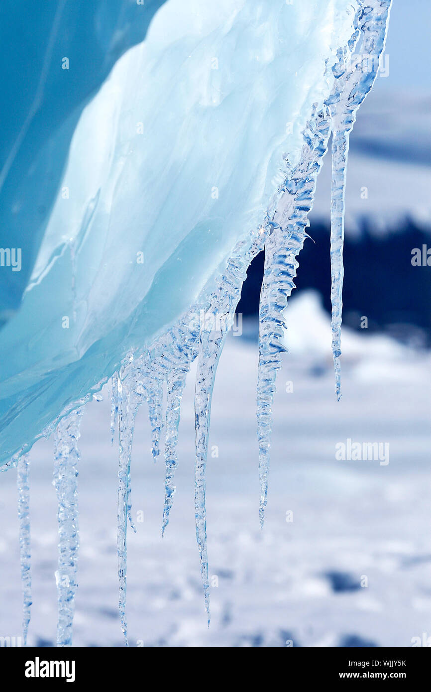 Icicles hanging from an iceberg on Antarctica Stock Photo - Alamy