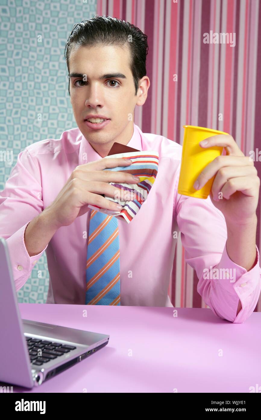 Hungry funny businessman eating junk hi-res stock photography and ...