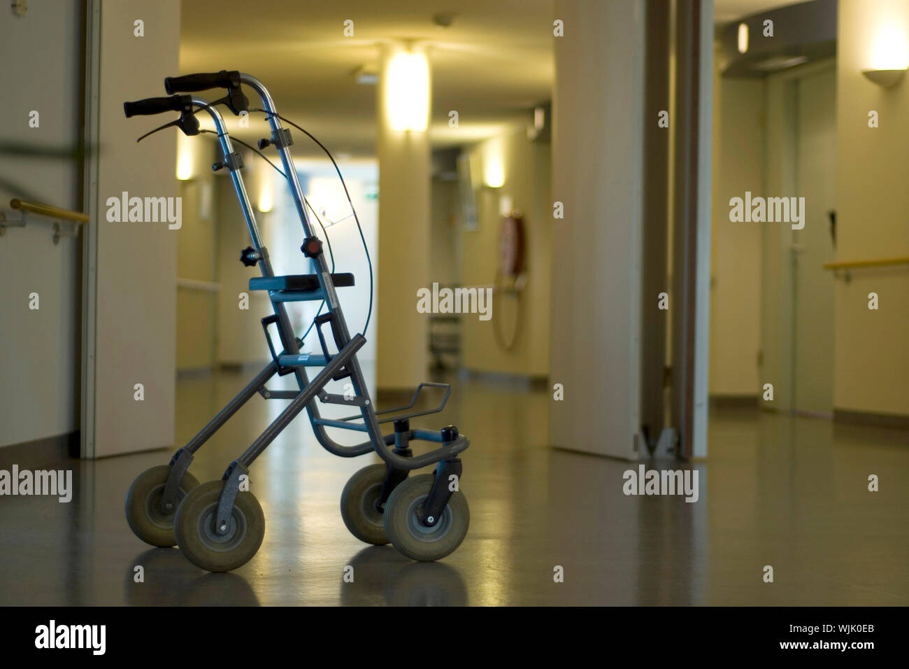 Walker in hall hospital hi-res stock photography and images - Alamy