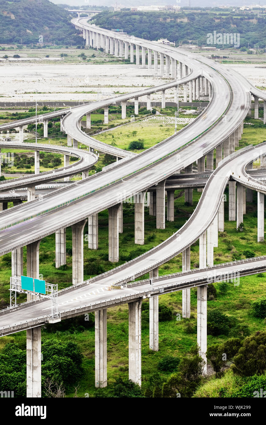 Architecture of highway construction with beautiful curves in daytime ...