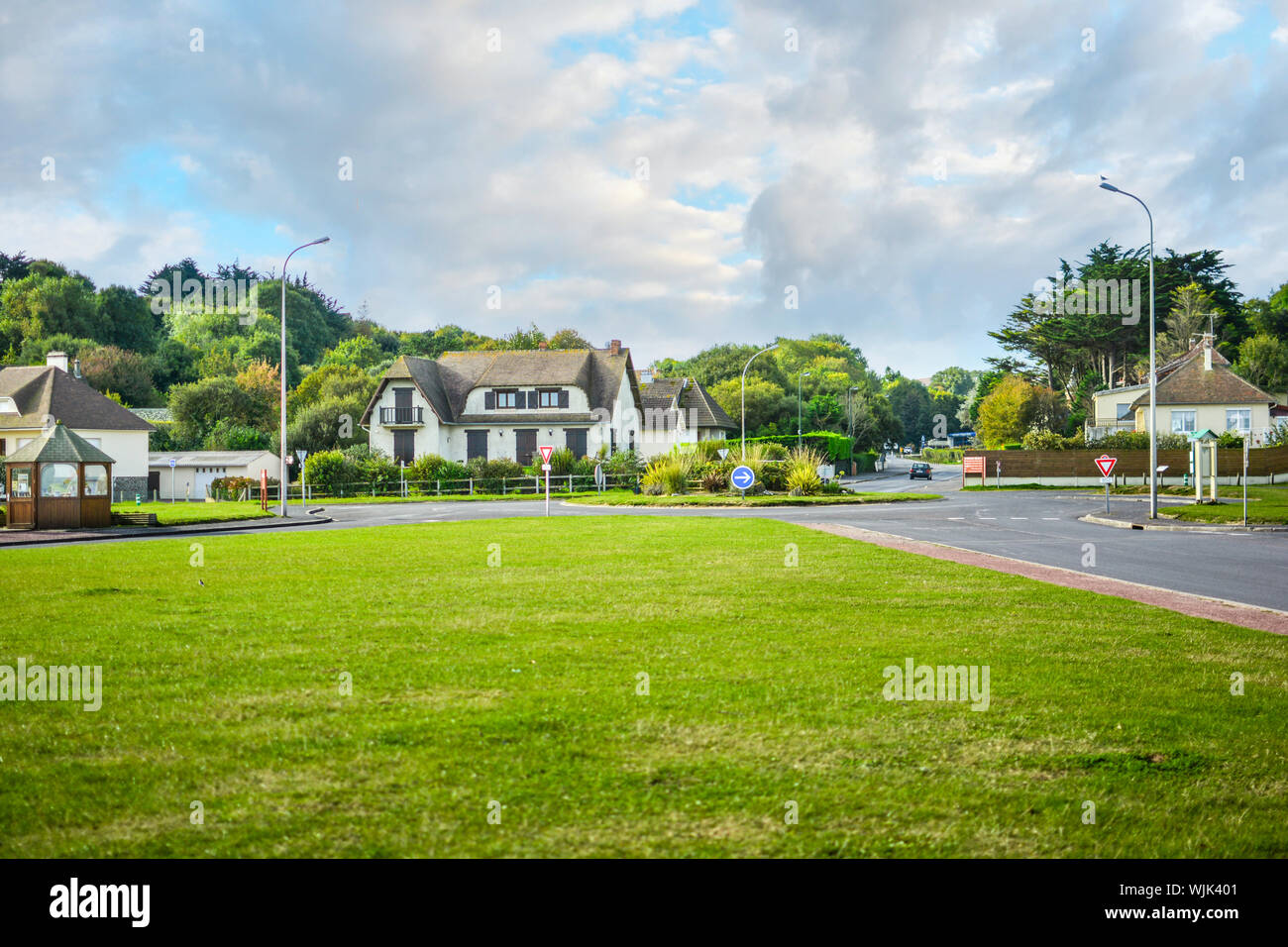The French village of Vierville-sur-Mer along the coast of the English ...