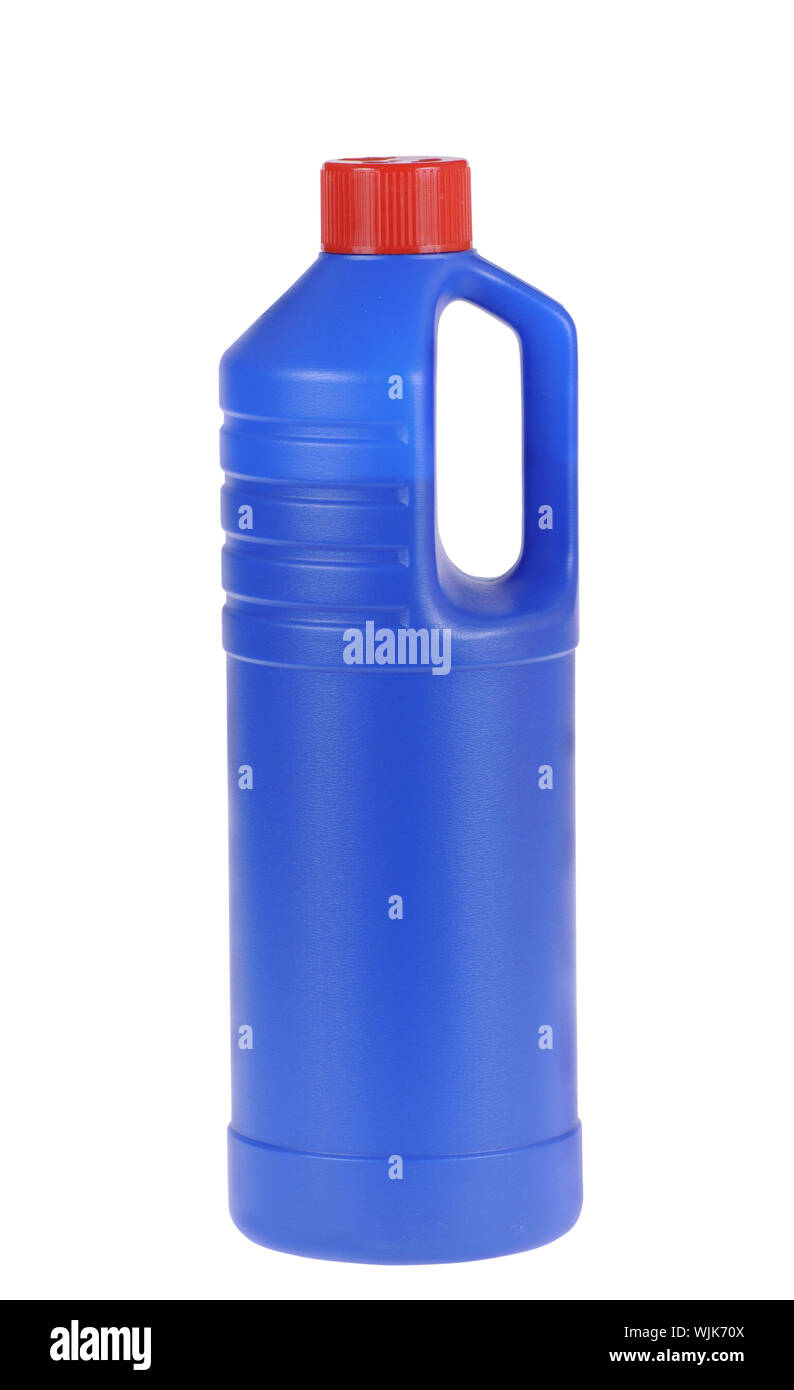 Plastic dark blue bottle isolated on a white background Stock Photo - Alamy