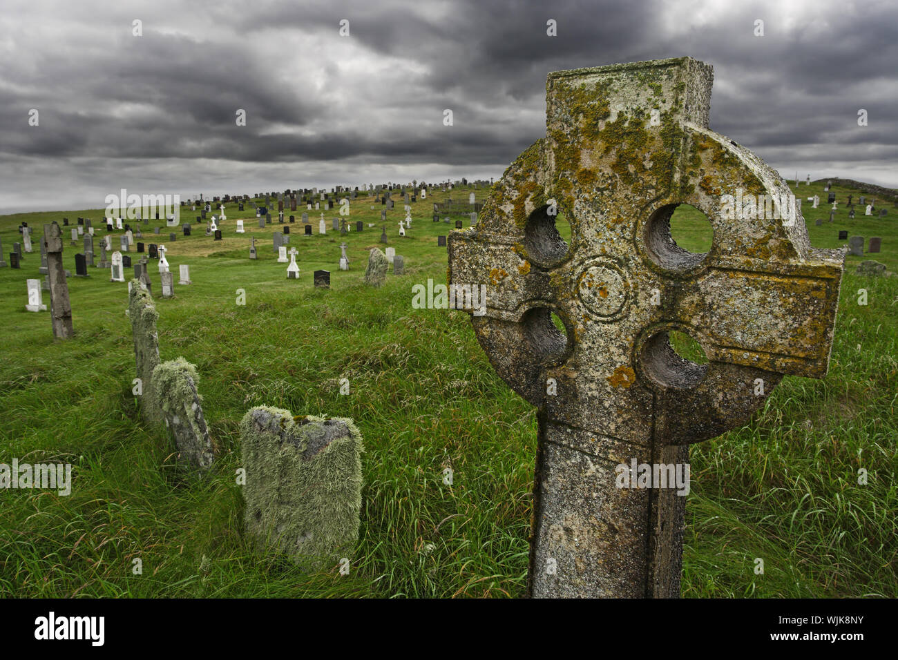 Old Celtic gravesite with unmarked gravestones from the 1600's in the ...