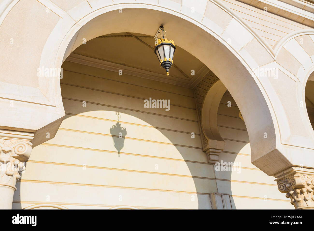 Arab street lanterns in the city of Dubai in the United Arab Emirates ...
