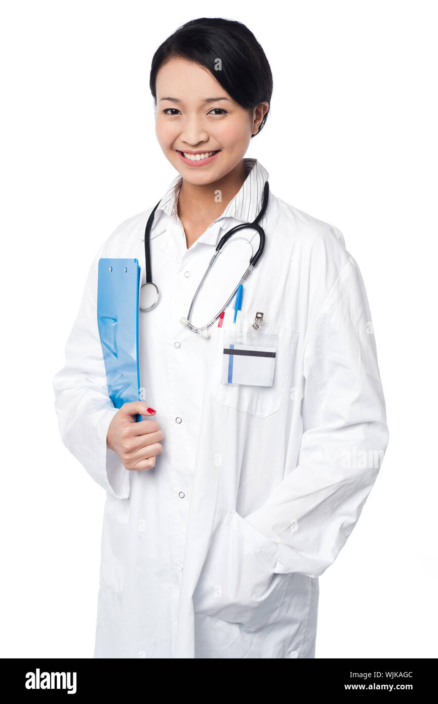 Female physician posing clipboard hi-res stock photography and images ...