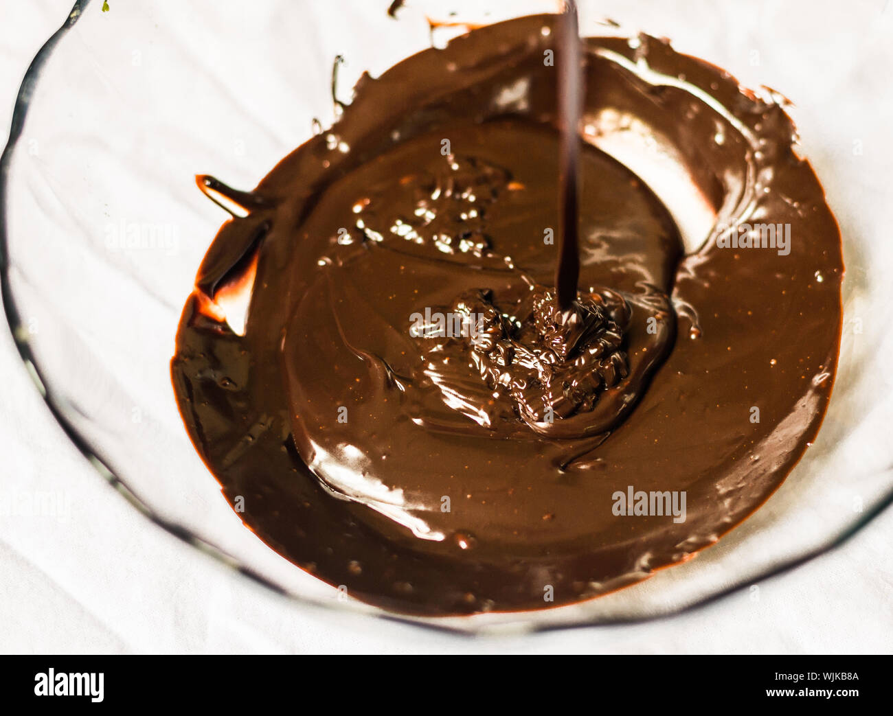 Melted chocolate ganache cream. Food background and pattern texture ...
