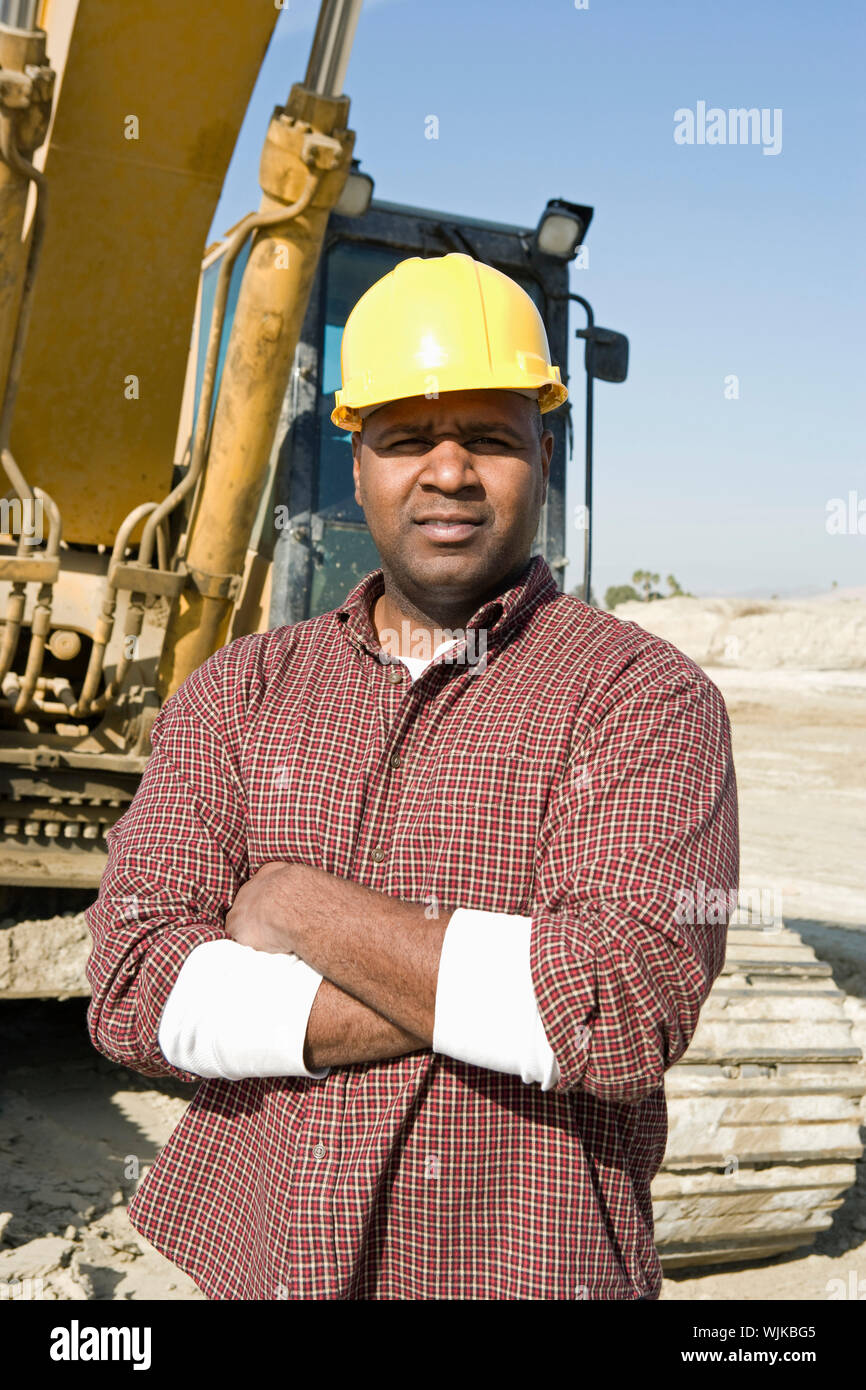 Construction worker on site, portrait Stock Photo - Alamy