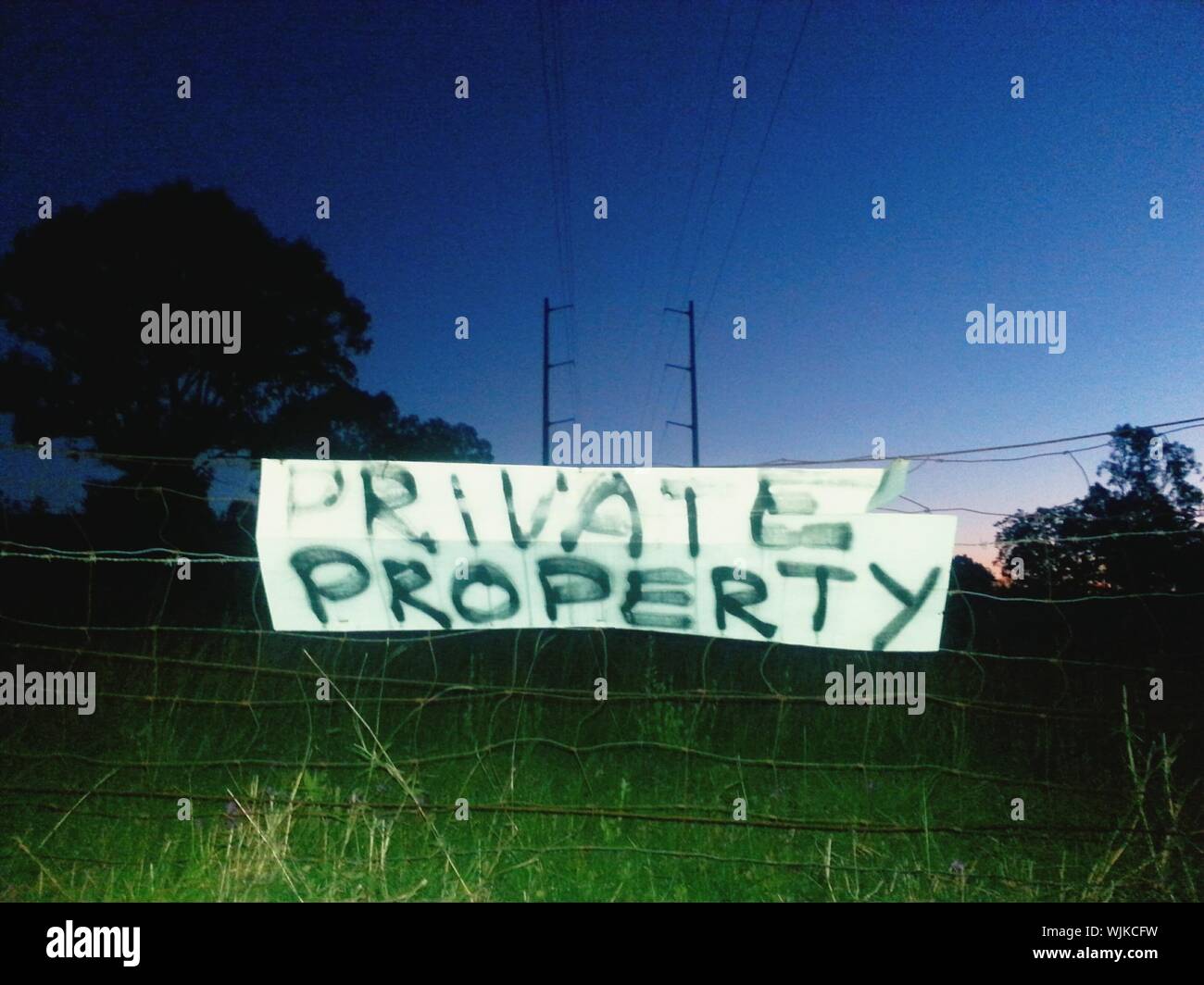 Blue private sign hi-res stock photography and images - Alamy