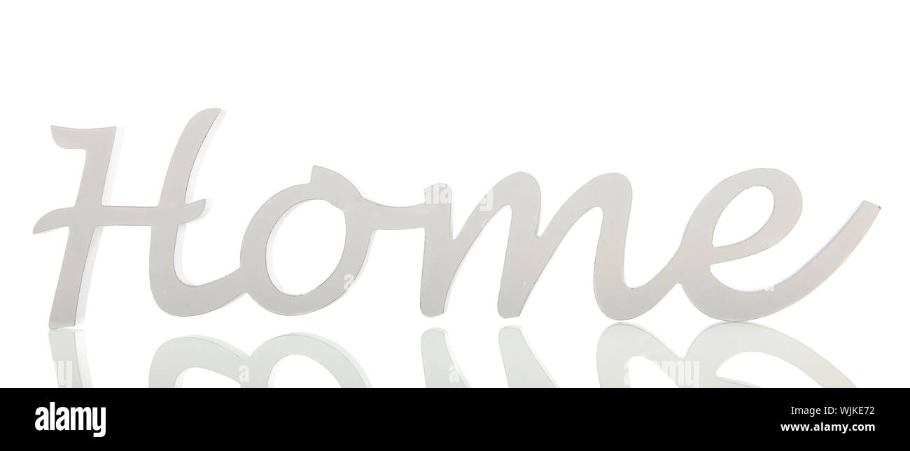 Home in white letters isolated on background Stock Photo - Alamy