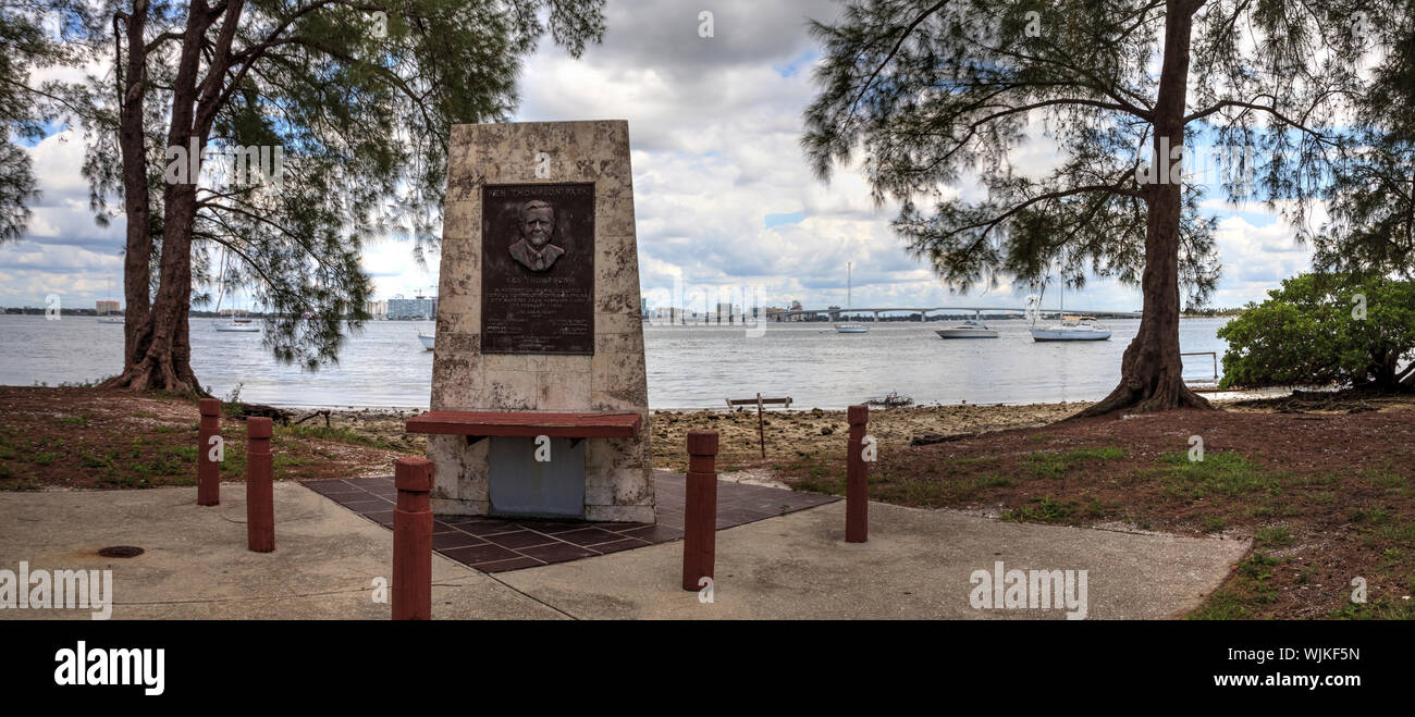 Ken Thompson Monument in front of the boat ramp at the park in Sarasota ...