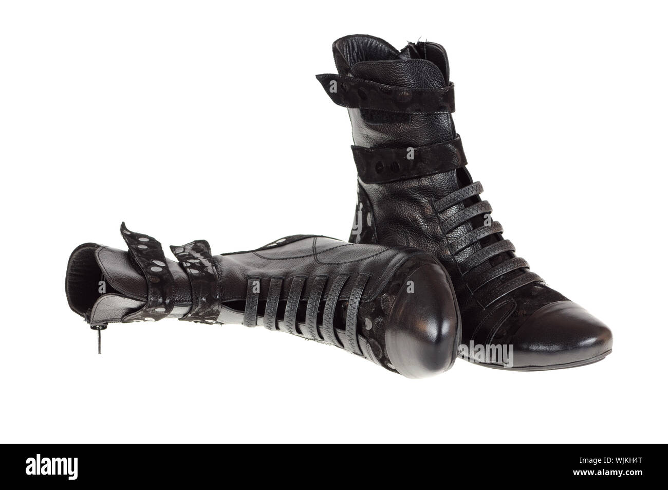 black female boot isolated on white background Stock Photo - Alamy